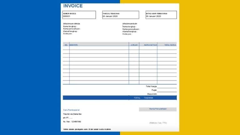 √ Penting! Format dan Contoh Invoice Penagihan Untuk Usaha Anda