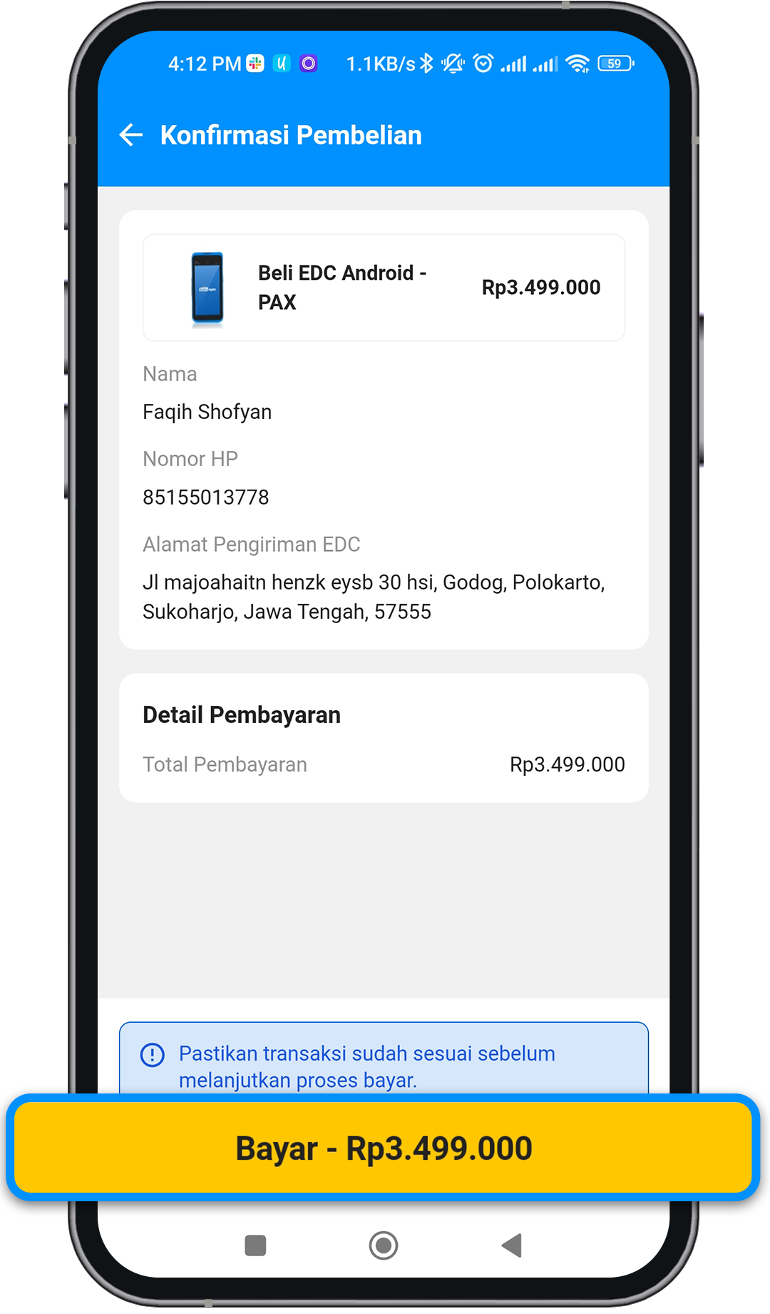 Jual Mesin EDC Android BukuAgen